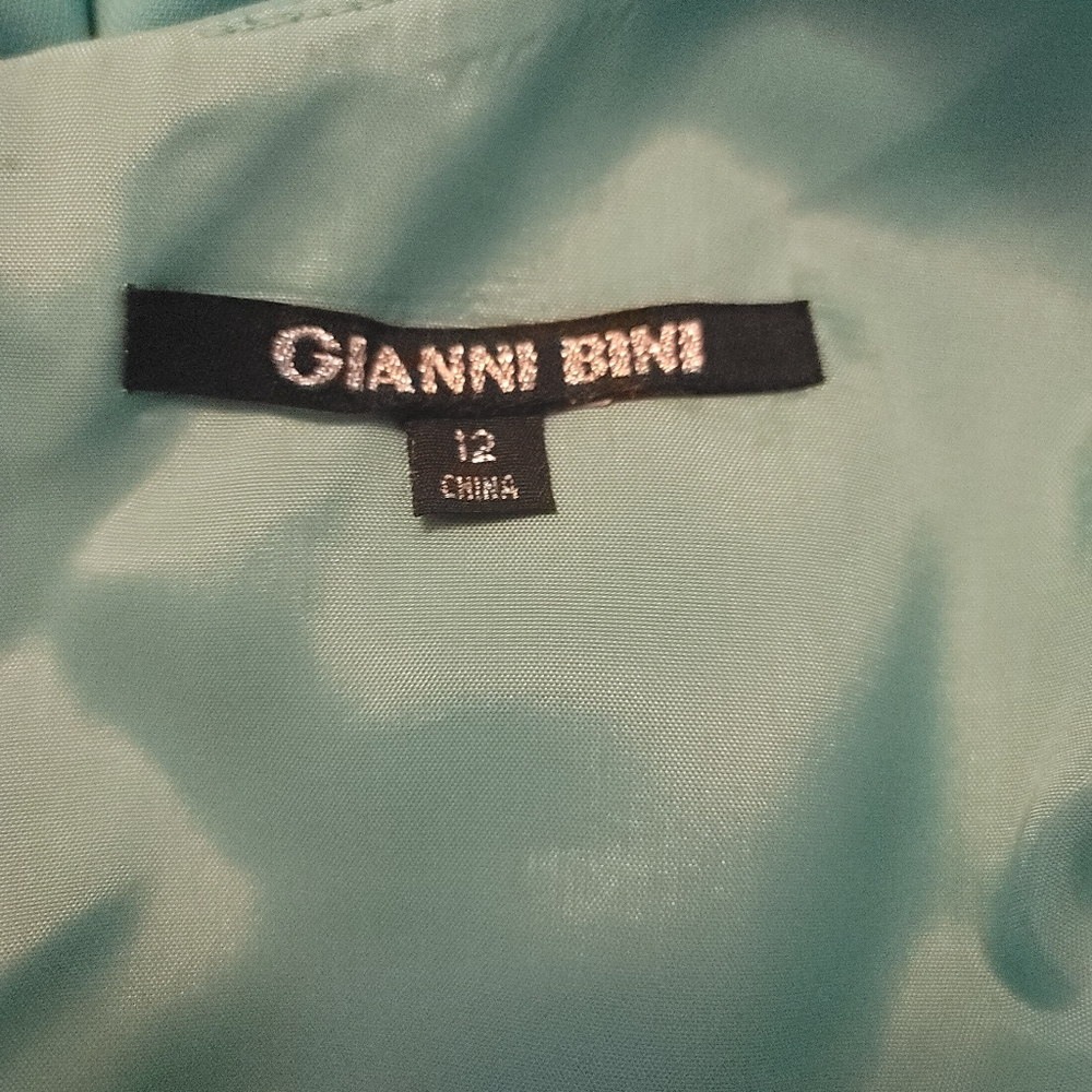 Gianni Bini Mint Green Fitted Dress Satin Accent Size… - Gem